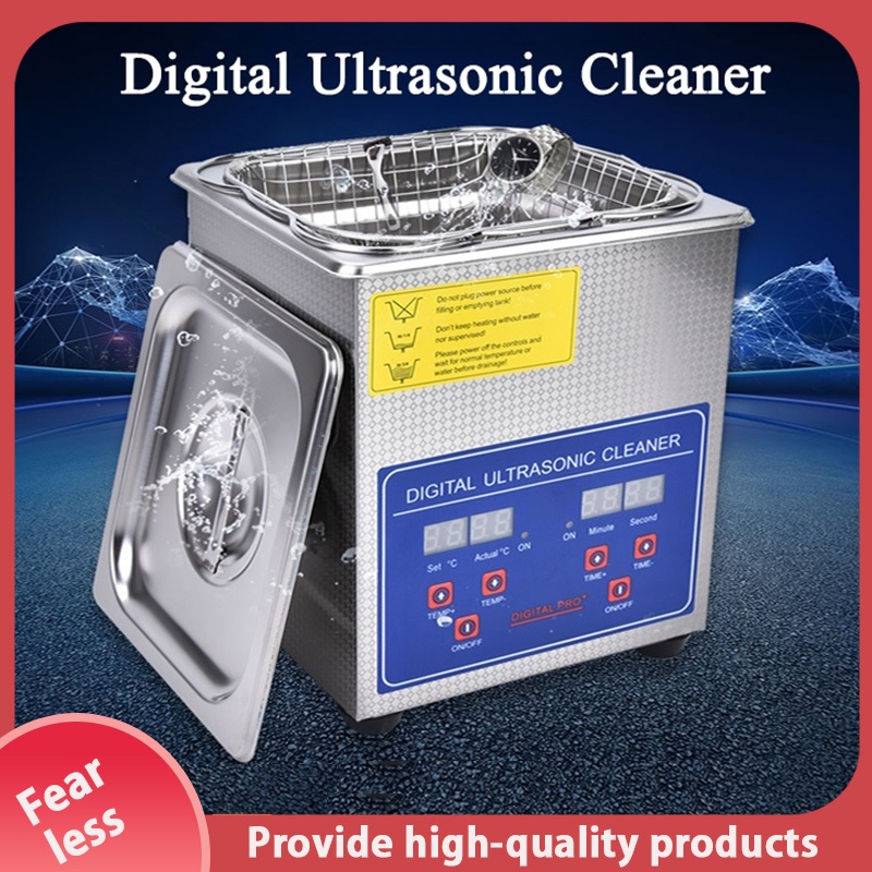 2L Digital Ultrasonic Cleaner SUS304 Basket Adjustable Heating Timing ...