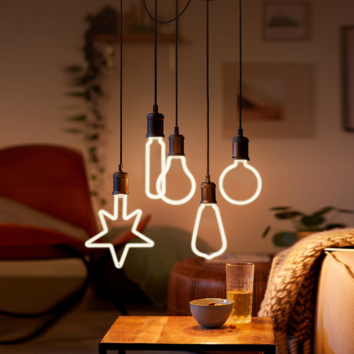 [New LED Line Light Bulb] E27 Screw Mouth Soft Filament Retro Light ...