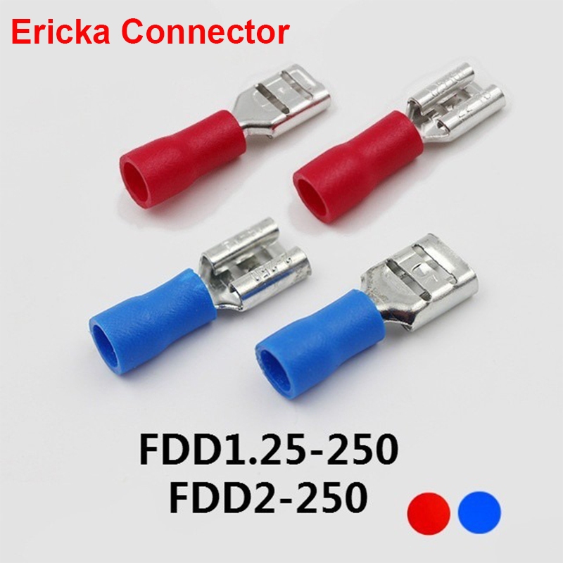 50 Pcs/lot Female Pre-insulated Terminal Cold Spring Terminal Lug ...