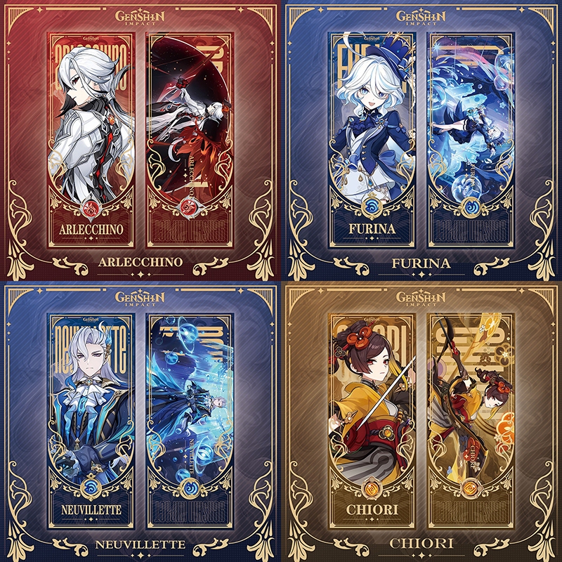 Genshin impact bookmark Neuvillette Nahida laser ticket double-sided ...