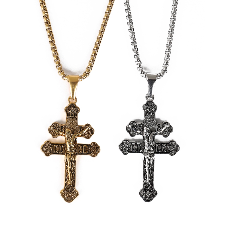 CDCC RSM Christian Cross Pendant Necklace Stainless steel Gift for Men ...