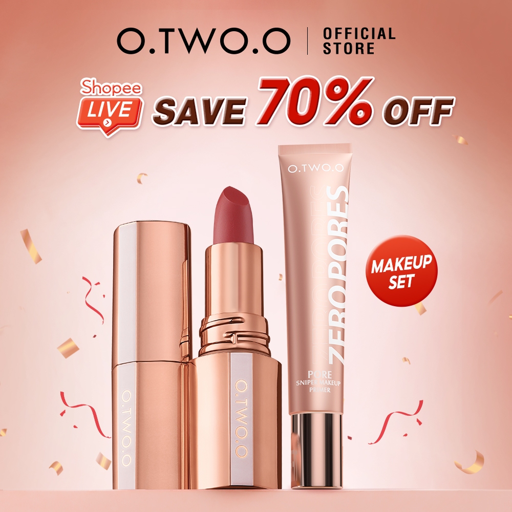 O.TWO.O Makeup Set Misty Kiss Lock Color Matte Lipstick+Invisible Pore ...