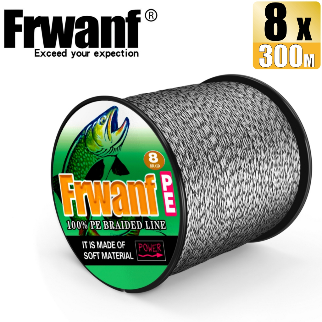 Frwanf 300M 8 Strands 6-300LB Black+White Spot Line Braided Fishing ...