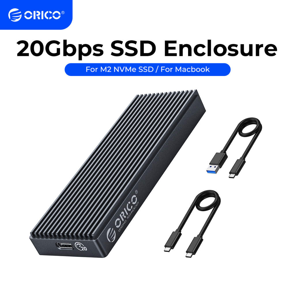 ORICO LSDT M.2 NVME SSD Case 20Gbps Aluminum M.2 NVME SSD Enclosure USB3.2 GEN2 x2 Type-C For M ...
