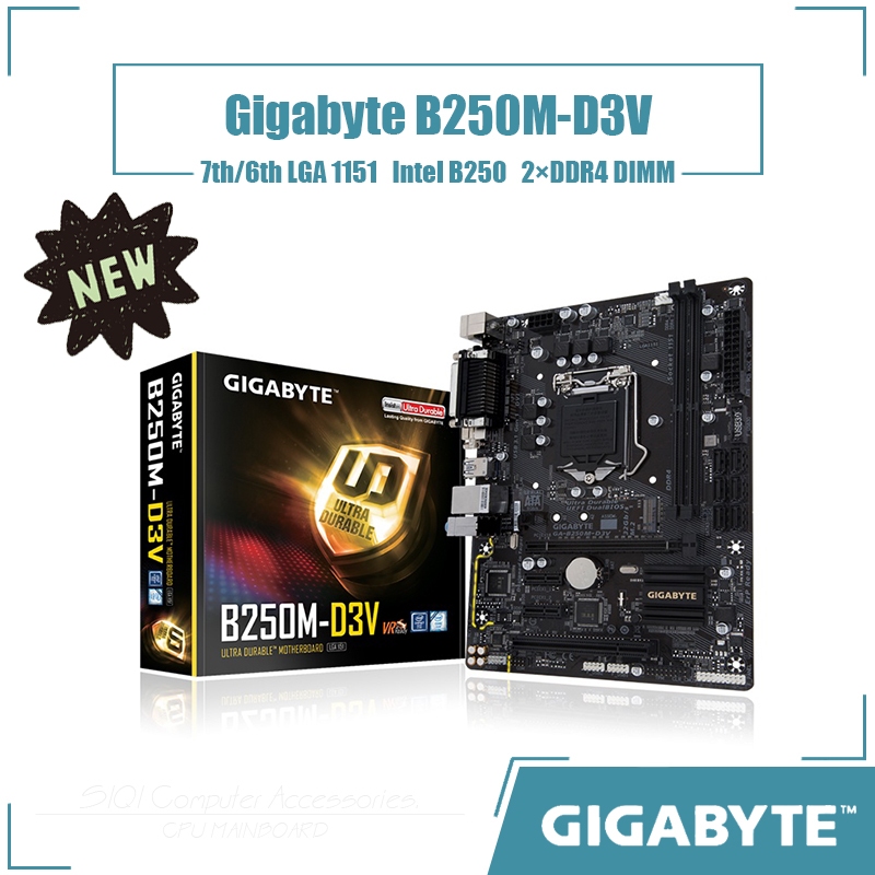 [New] Gigabyte B250M-D3V Motherboard Intel B250 Socket LGA 1151 DDR4 USB3.0 SATA3 PCI-E3.0 ...