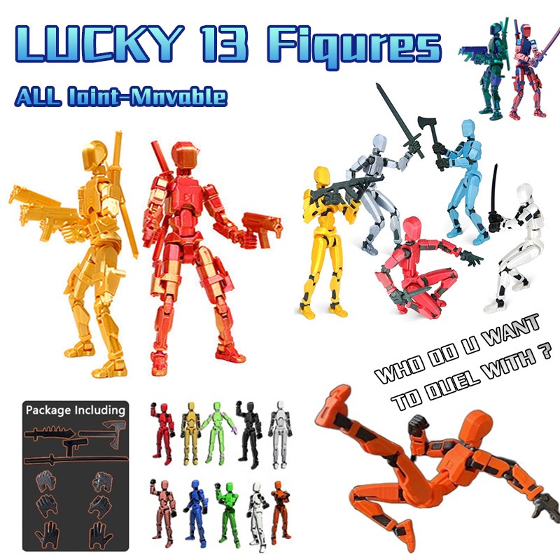 Lucky13 Action Figure Stand T13 3D Printed Multi-Jointed Movable Action ...