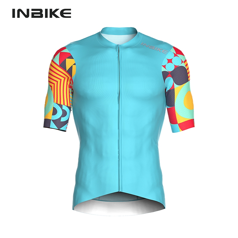 INBIKE Summer Men's Cycling Jersey Short Sleeve Bicycle MTB Shirts Road Bike Clothing with 3 ...