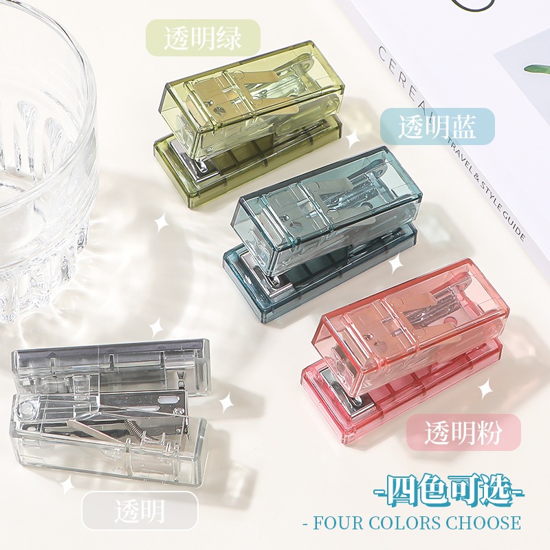 Mini Transparent Stapler Morandi Small Portable Stapler Set With ...