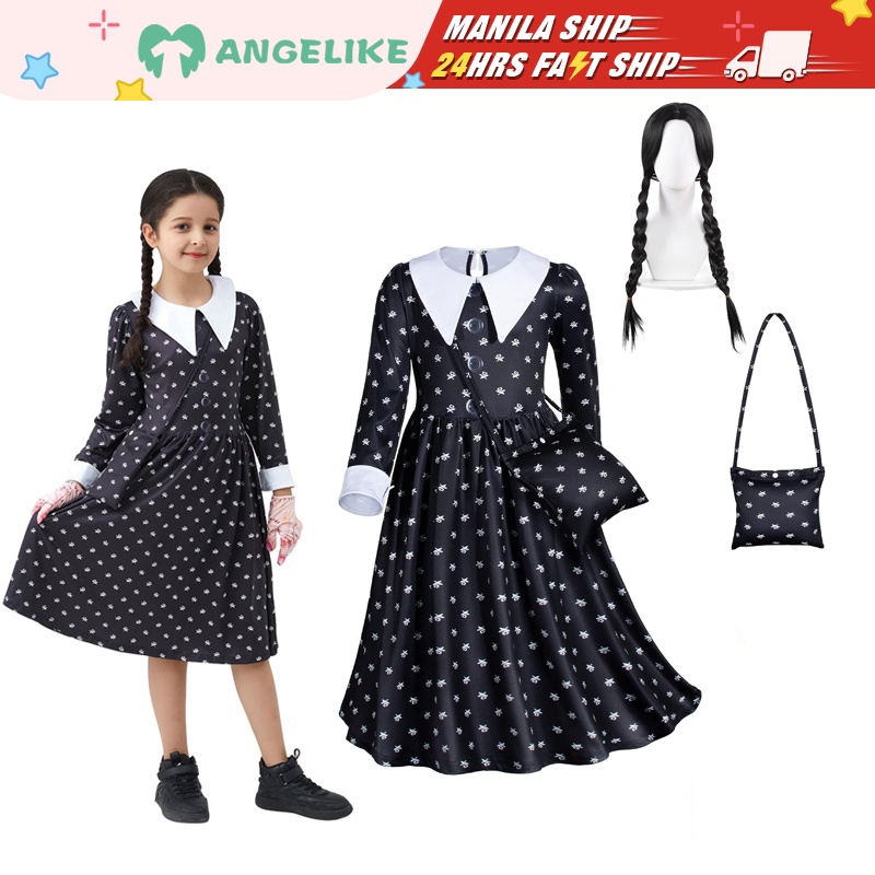 ANGELIKE Wednesday Cosplay Costume Wednesday Dress for Kids Wednesday ...