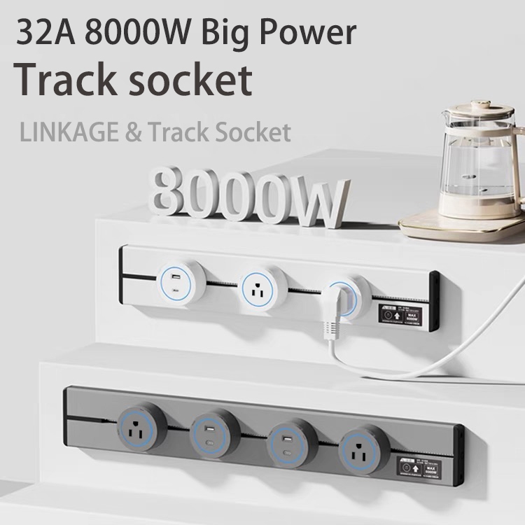 【LINKAGE】220v Wall-Mounted Socket Track Socket Socket Extension Cord ...