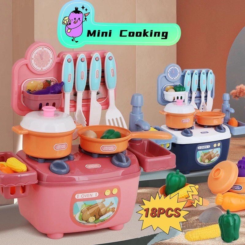 18 PCS Mini Cooking Set Kitchen Play Set 18PCS Children Playing House ...