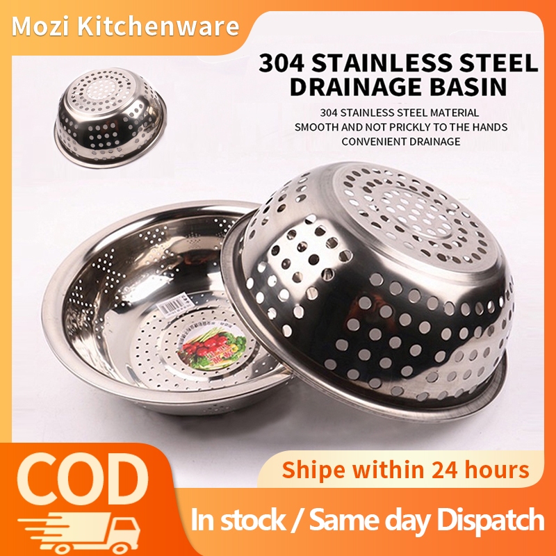 Steel Drain Basin Multifunctional Stanless steel colander Circular Food ...