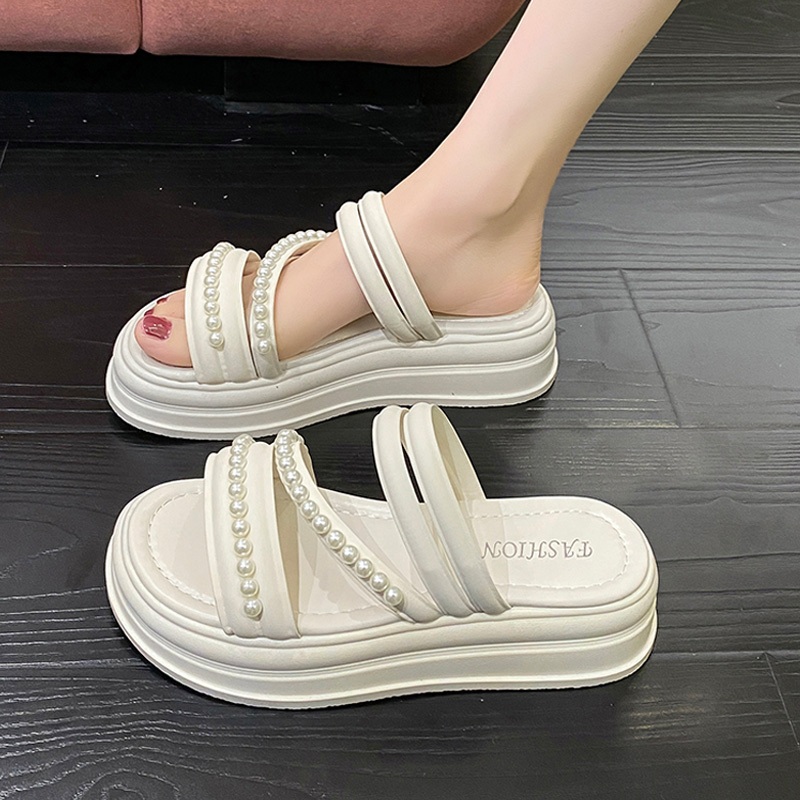 Influencer Slippers Women Outer Wear 2024 Summer New Style Beach Flip ...