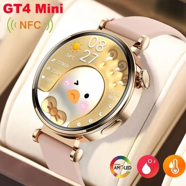 2024 New AMOLED Screen GT4 mini 41mm Women Smart Watch Bluetooth NFC ...