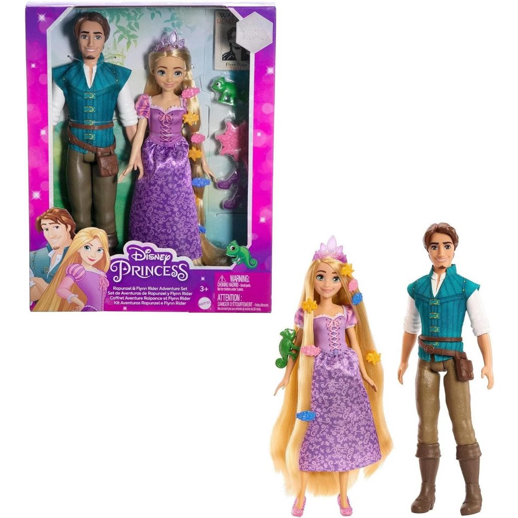 Disney Princesses Adventure Set of 2 Rapunzel and Flynn Rider Dolls ...
