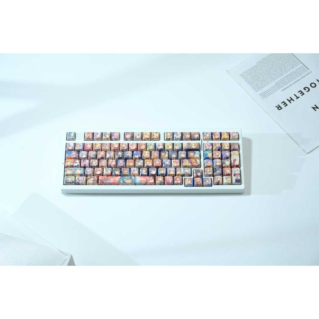 GMK Color anime Keycaps, 126 Keys PBT Keycaps Cherry Profile DYE-SUB ...
