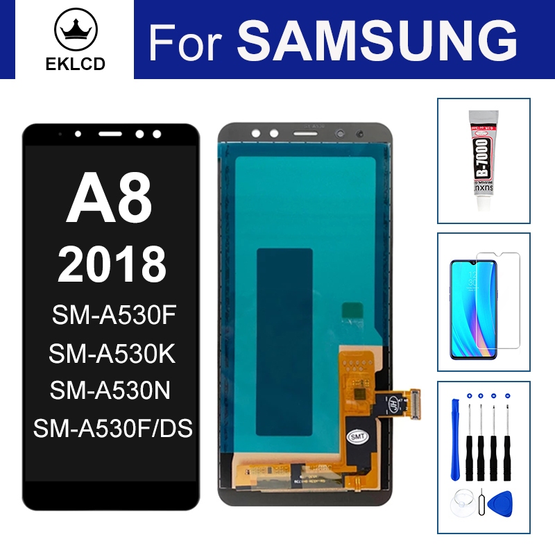 For Samsung Galaxy A8 2018 A530 SM-A530F LCD Display Touch Screen ...