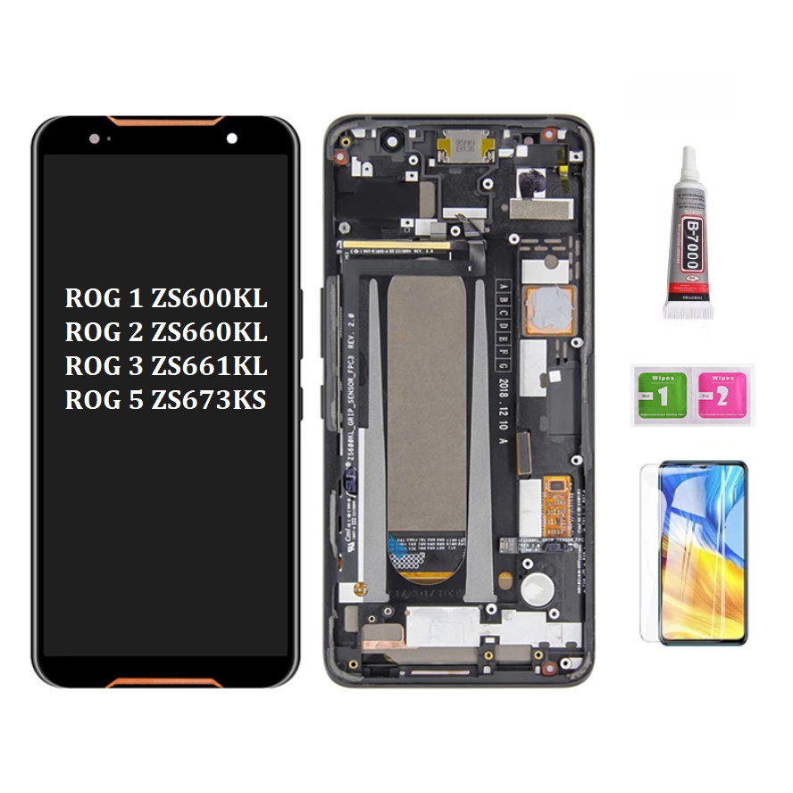 New AMOLED with Frame For Asus ROG Phone 1 2 3 Strix 5 LCD Display with ...