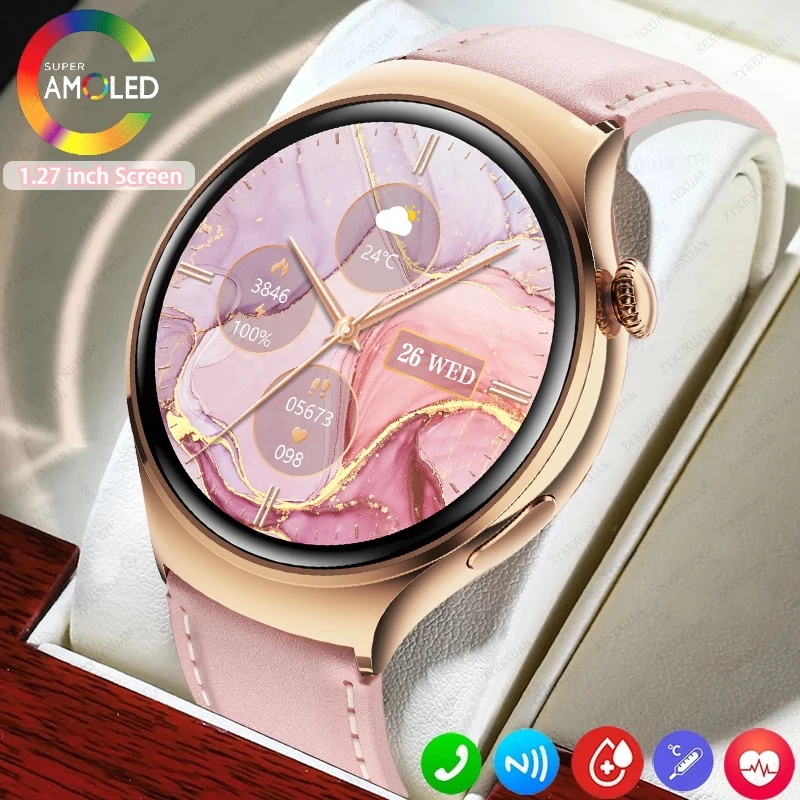 2025 NEW GT4 Mini NFC Smart Watch Women GPS Tracker 1.27inch AMOLED ...