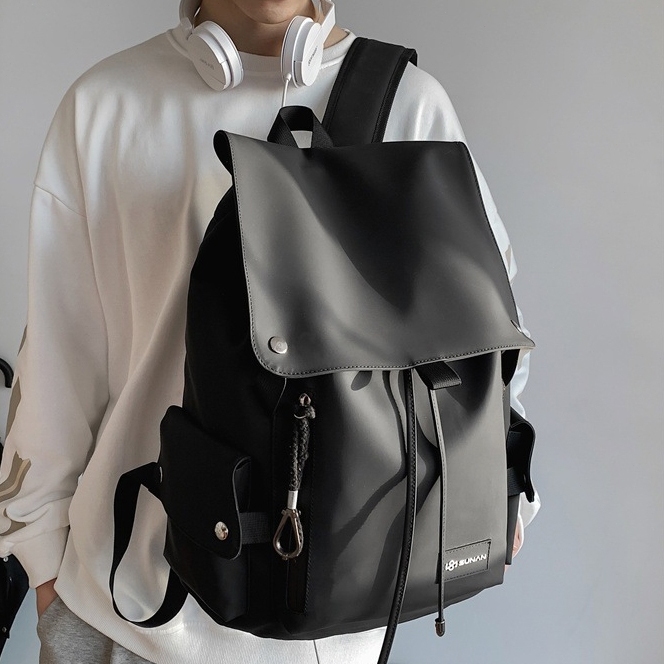 Unisex Leather Backpack School Bag Latop Bagpack Waterproof Schoolbag ...