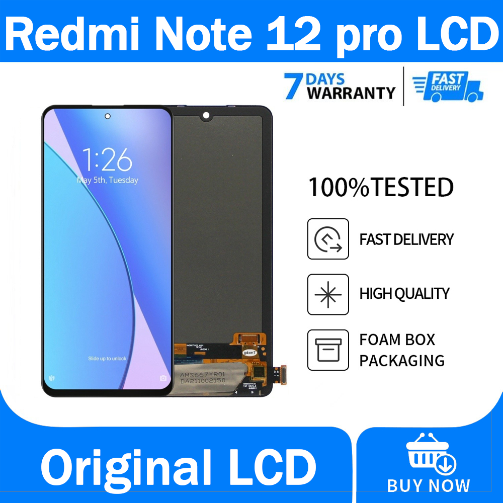 Original AMOLED Redmi Note 12 Pro 4G 5G Note 12 Pro+ Plus 5G LCD Display Touch Screen ...