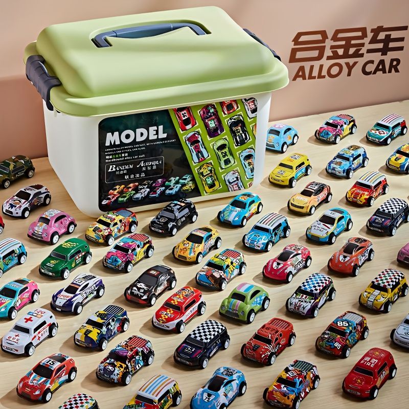 (40pcs Mini Car +1pcs Big Storage Box) Toys Racing Car Toys Toys Car ...