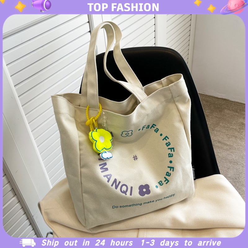 TF032 COD Canvas Sturdy Tote Bag For Woman Flower Fashion Cross ...