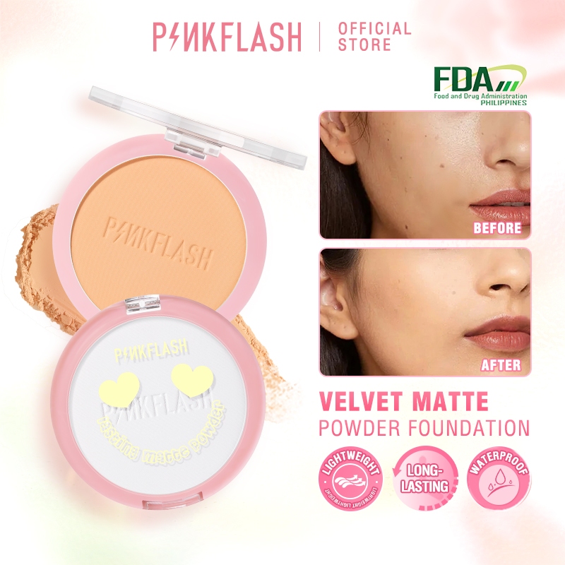 PINKFLASH OhMySelf Pressed Powder Compacts Lasting Matte Lightweight ...
