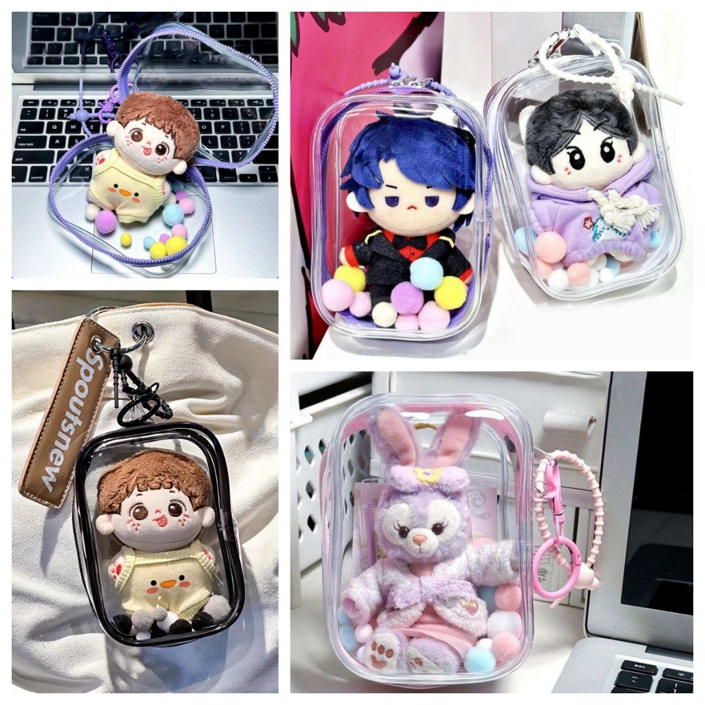 DEDETRIPE 13cm Thicken Transparent Classic PVC Dolls Storage Organizer ...