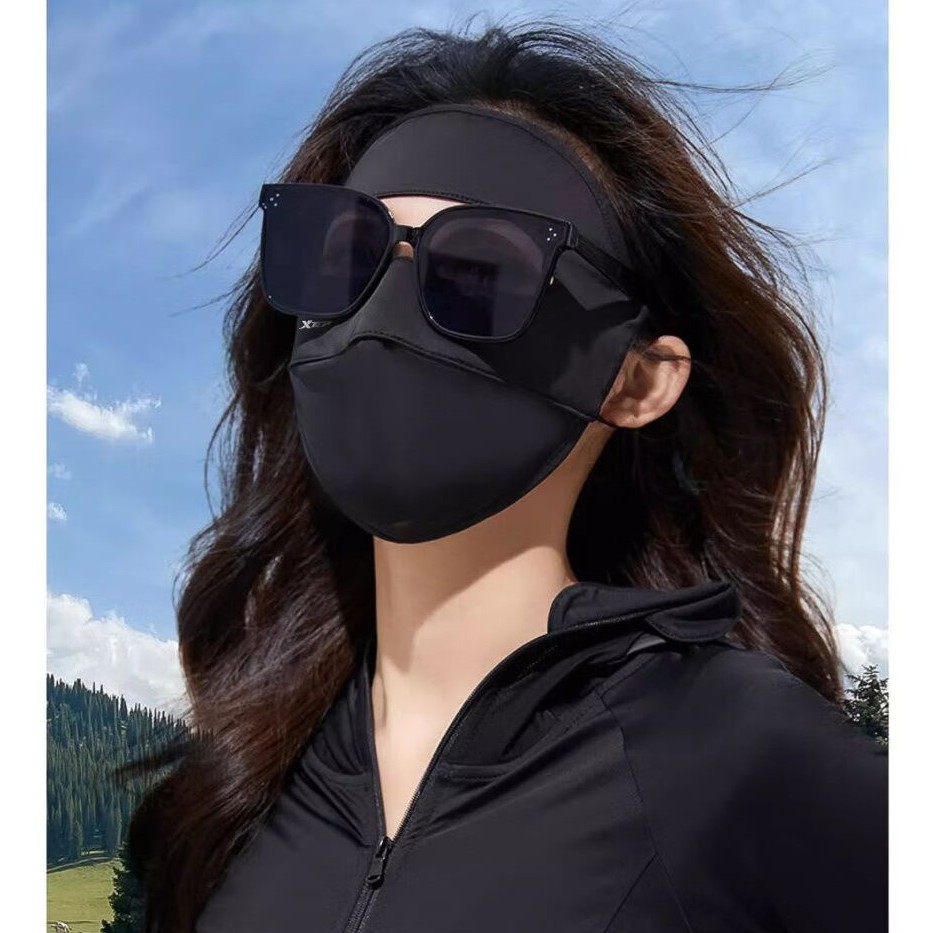 Soloever Sunscreen Face Mask Cover Face Gini Anti-Ultraviolet Female ...