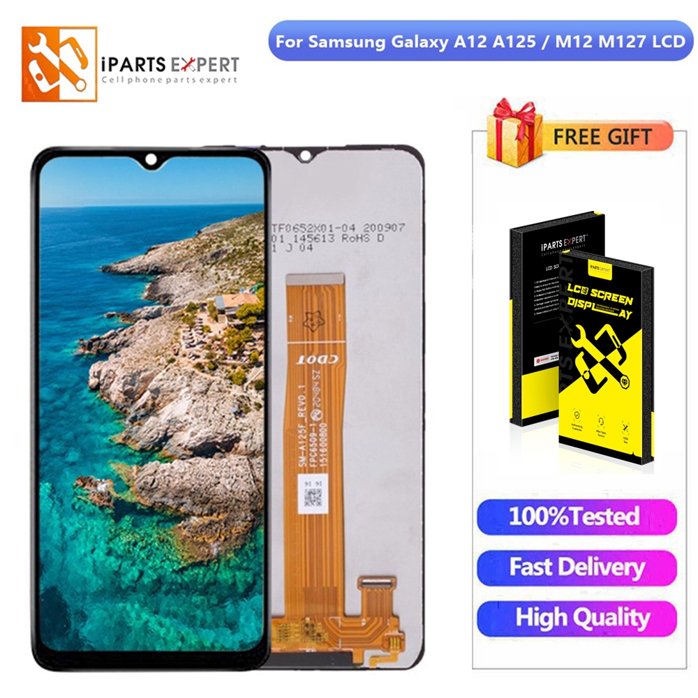 IPARTSEXPERT LCD For Samsung Galaxy A12 M12 LCD With Frame Display Touch Screen Digitizer ...