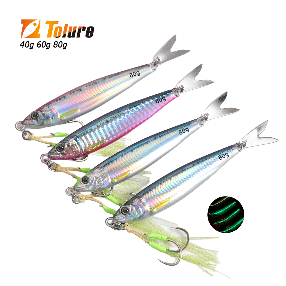 Tolure 2024 New Jigging Lures 40g 60g 80g Long Casting Fishing Jig Lure ...