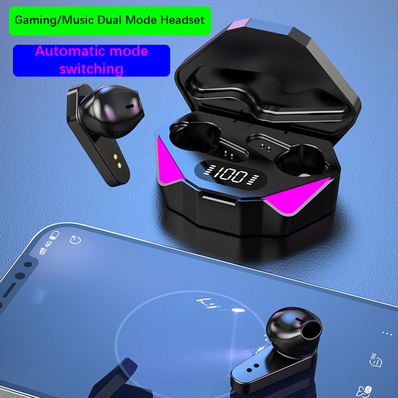 Gaming Game Bluetooth Headset 5.2 Ultra Long Life Low Latency HD LED ...