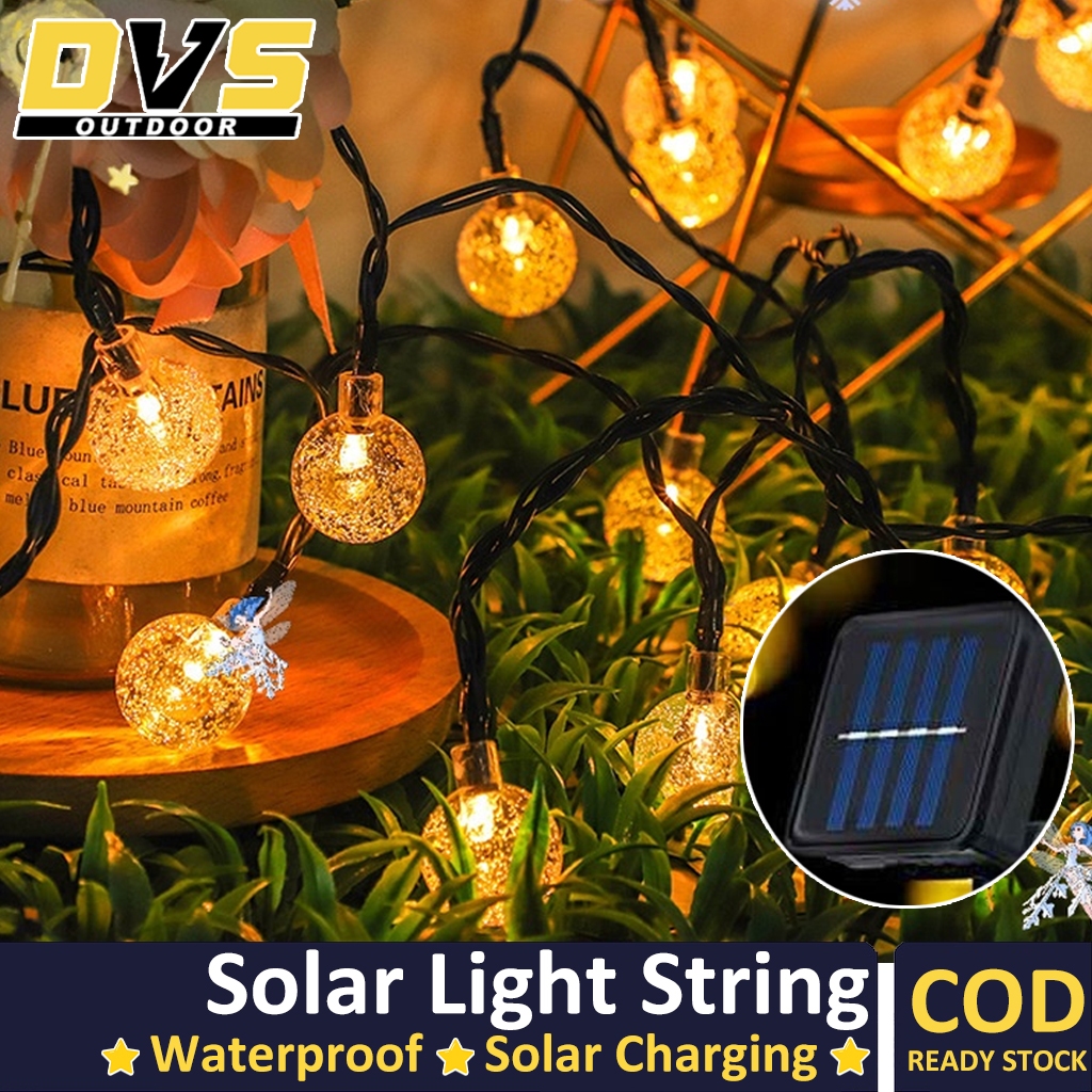 30/100 LED Garden LED Solar String Lights Bubbles Crystal Ball Globe ...