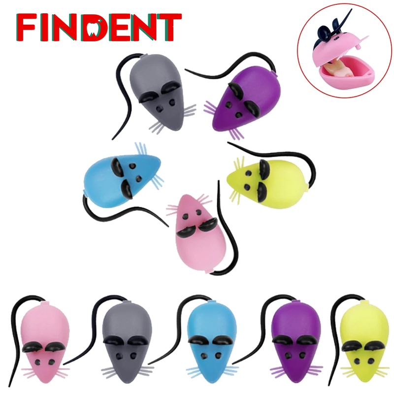 50Pcs Cute 3D Mini Mouse Shape Plastic Milk Teeth Storage Box Baby ...