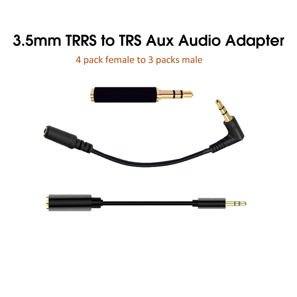 3.5mm Microphone Adapters 4 Packs to 3 Packs Audio Converter Adapter ...