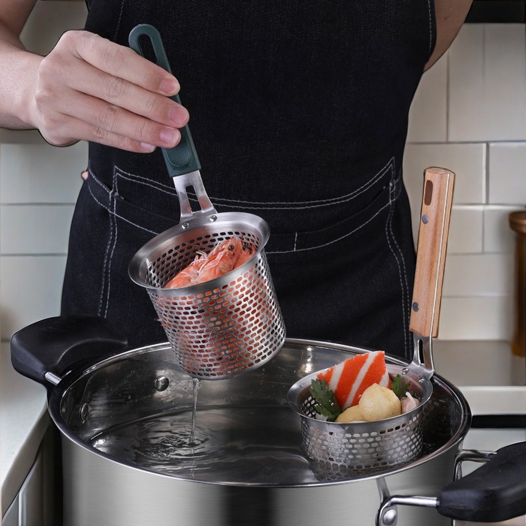 304 Stainless Steel Pasta Strainer, Rust-Resistant and Durable ...