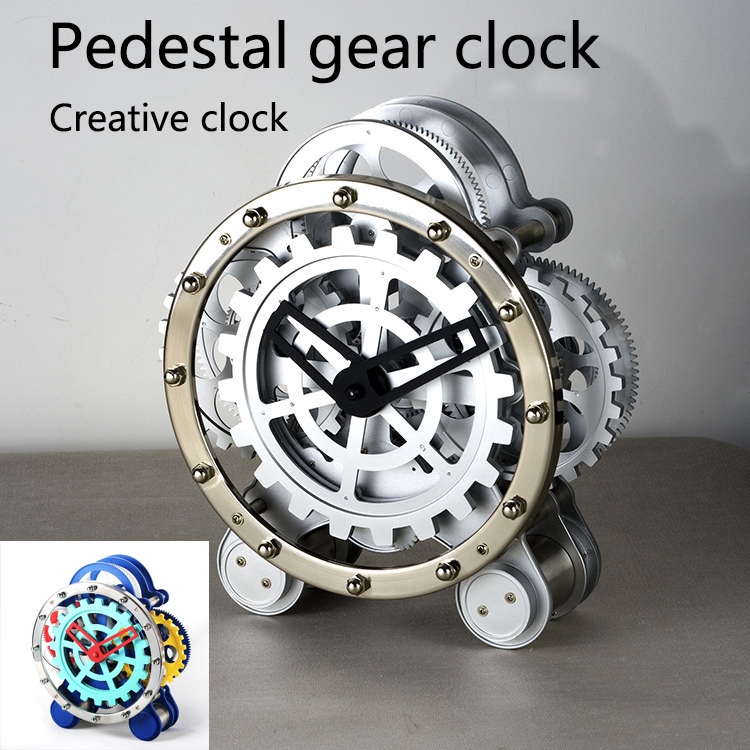 Living room clock, European style table clock, two-legged gear rotating ...