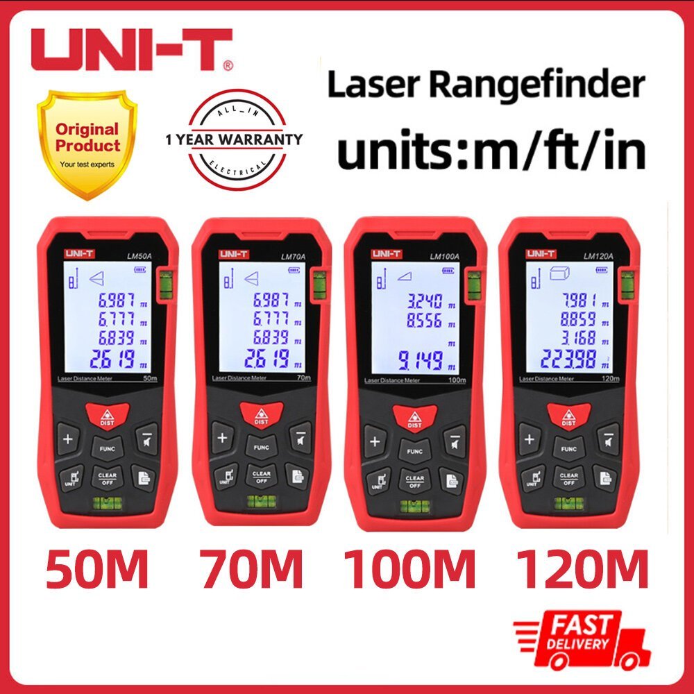 UNI-T Laser Rangefinder LM50A LM70A LM100A LM120A Laser Distance Meter Digital Range Finder Tape ...