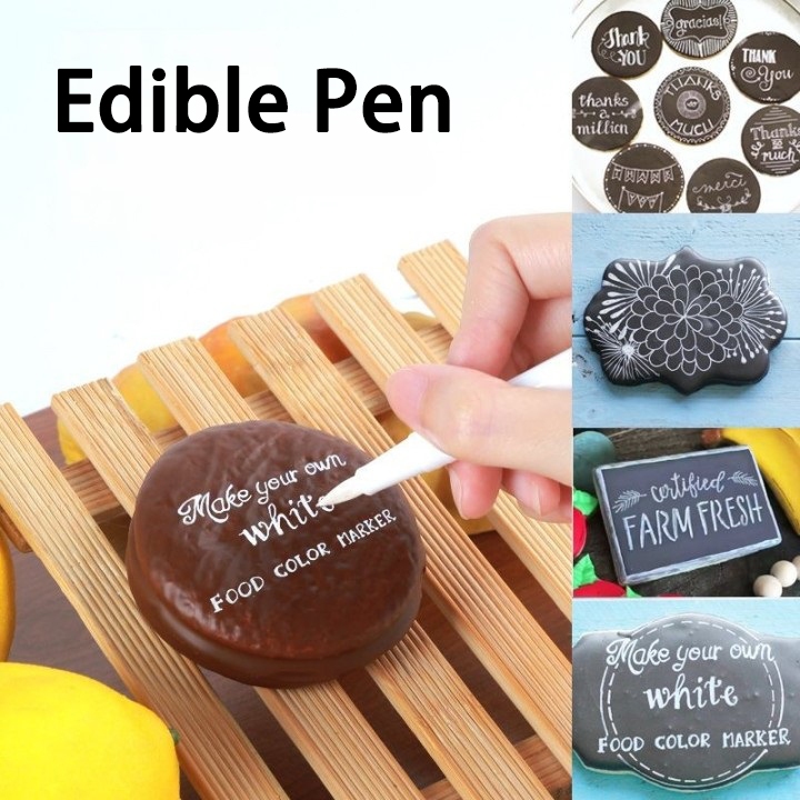 White Edible Marker Coloring Pen For Biscuit Soft Candy Dessert Cake ...