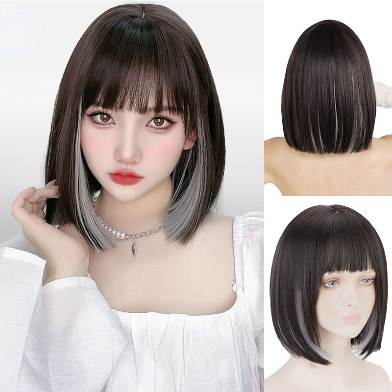 woman for wig, bangs, extensions, short hair, ear dye collarbone wigs ...