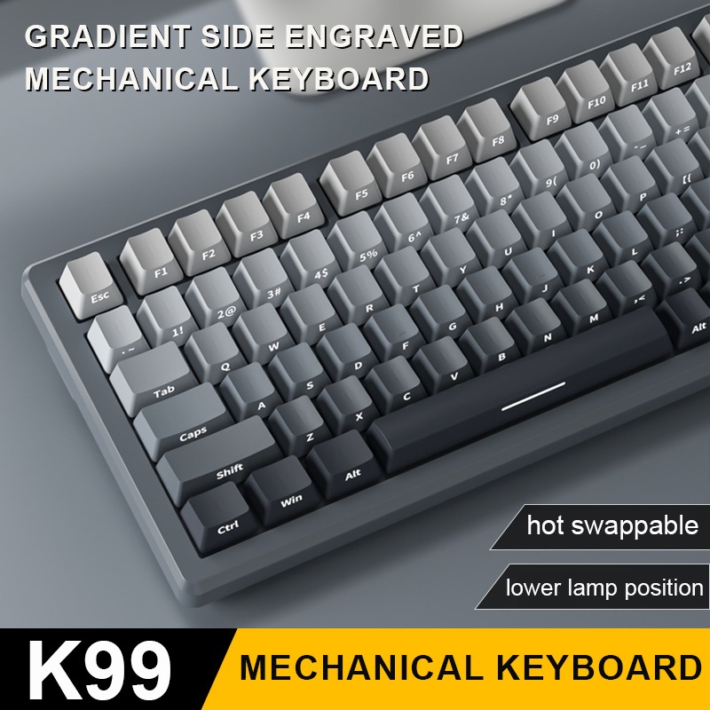K82/K99 Gradient Side Engraved Mechanical Keyboard LED Light Hot Swappable Compact Gaming ...