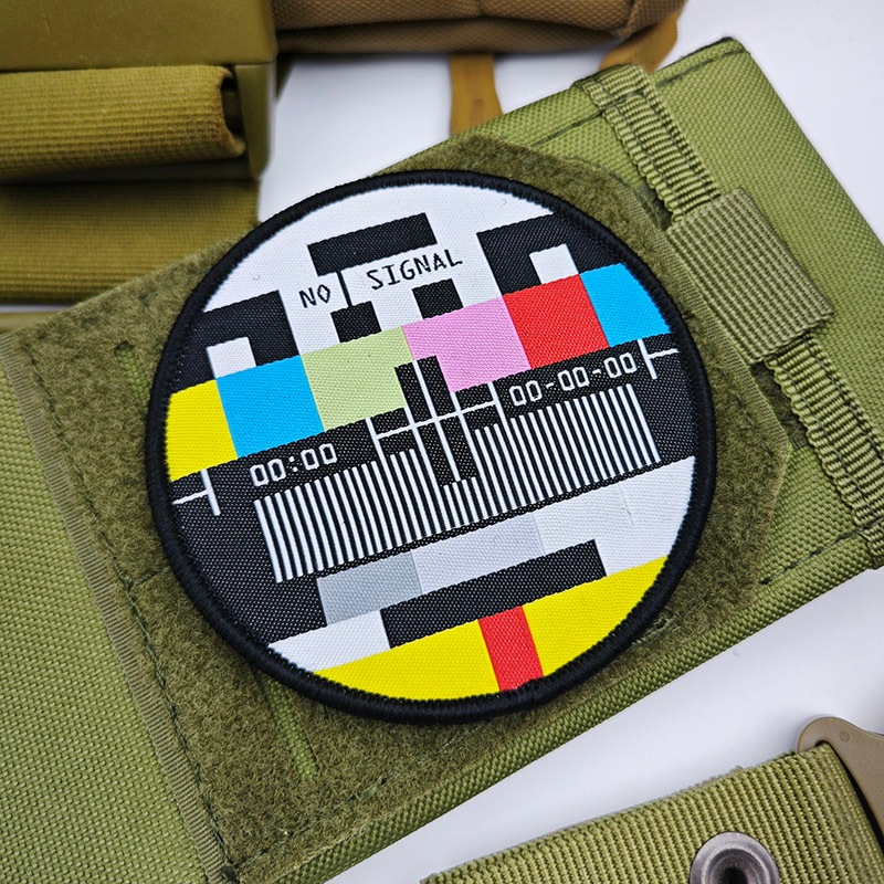 No Signal No Channel Woven Mark Velcro Sticker Nostalgic Cloth Sticker ...