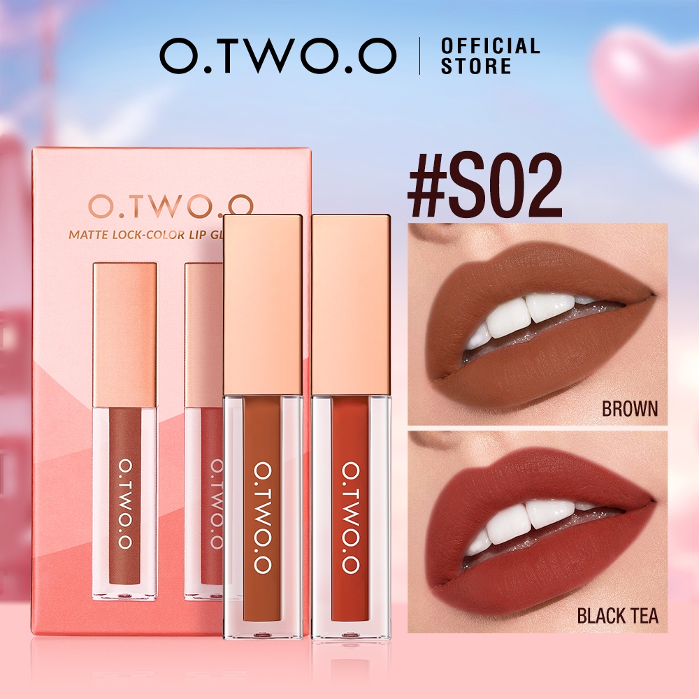 O.TWO.O Lip Tint Set 2pcs Waterproof Long Lasting Matte Liquid Lipstick ...