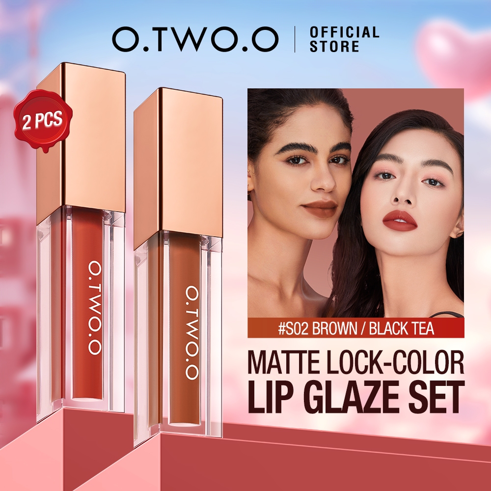 O.TWO.O Lip Tint Set 2pcs Waterproof Long Lasting Matte Liquid Lipstick ...