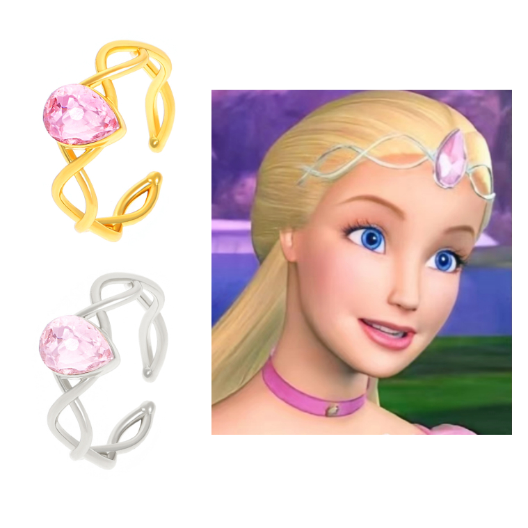 Barbie Princess Crown Ring/Golden Silver Friendship Rings/Fashion ...