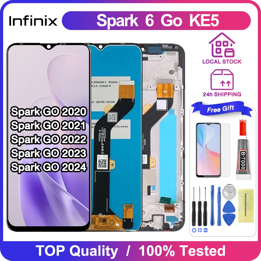 LCD With Frame For TECNO SPARK 6 GO 2020 2021 2022 2023 2024 LCD Display Touch Screen Digitizer ...