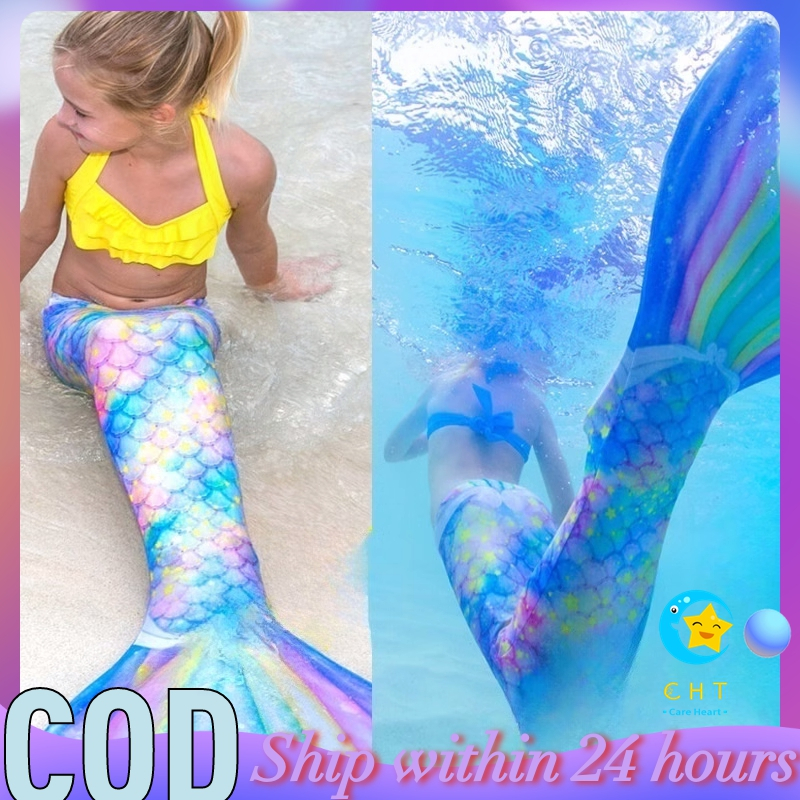 [Kids] Bralette + Tail | Summer Beach Little Mermaid Ariel Swimwear ...