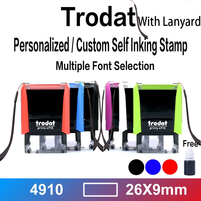 TRODAT 4910 4911【free ink】 Personalized Self inking Stamp Personalized ...