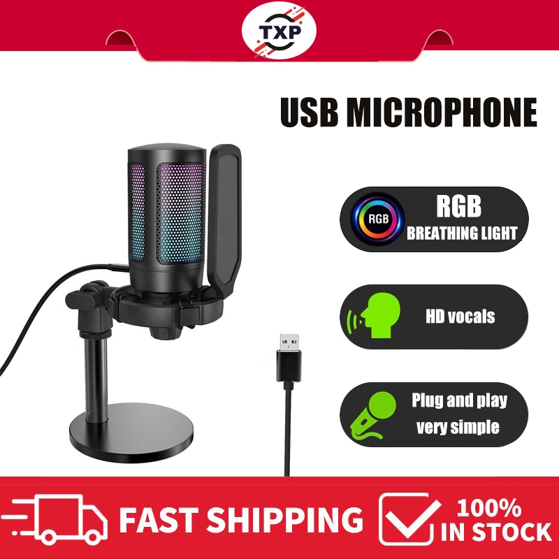 TXP-ME6S RGB condenser microphone computer USB game live recording ...